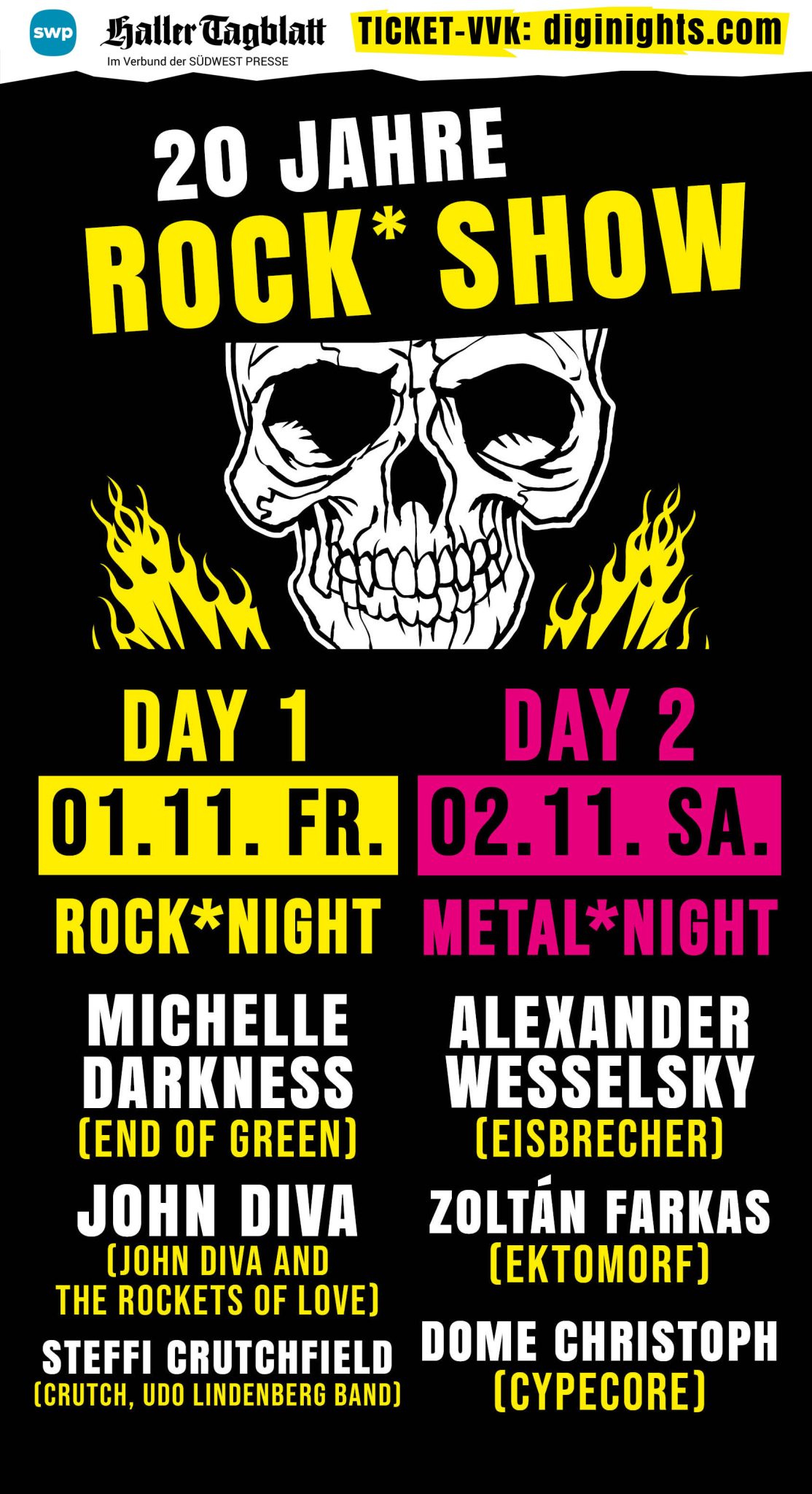 Kantine 26 Schwäbisch Hall » FR.01.+SA.02.NOV / 20 Jahre ROCK*SHOW